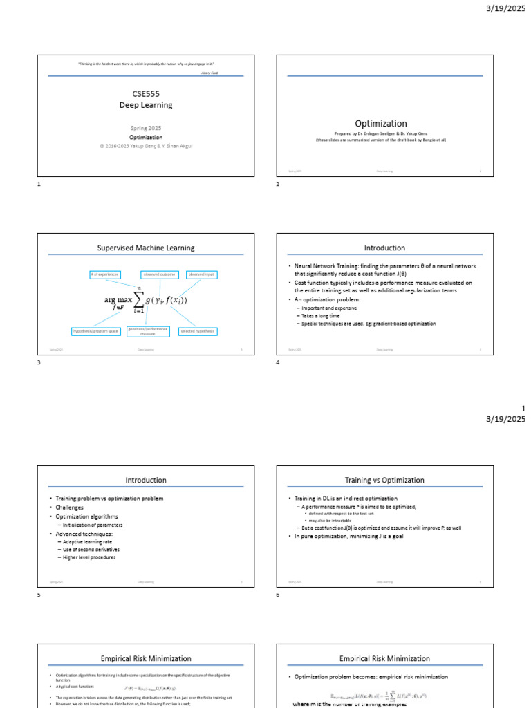 Lecture 04 - Optimization - 4p | PDF | Mathematical Optimization | Loss Function