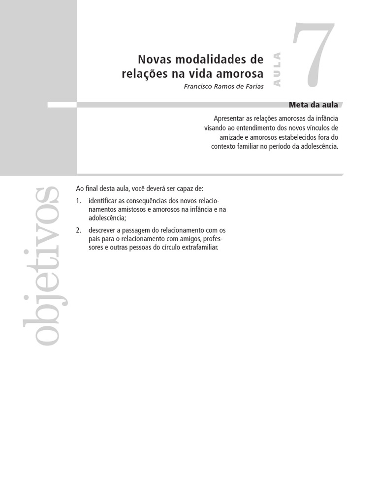 Aula 07 | PDF | Adolescência | Amor