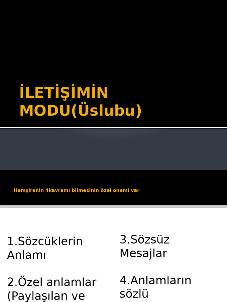 İleti̇şi̇mi̇n Modu İleti̇şi̇m | PDF