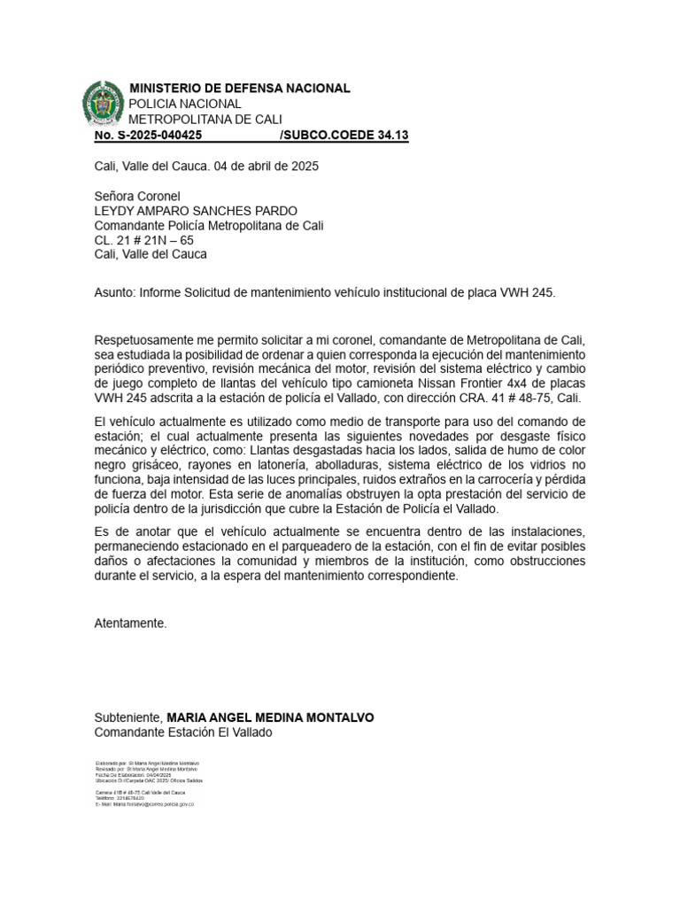 Informe Solicitud | PDF