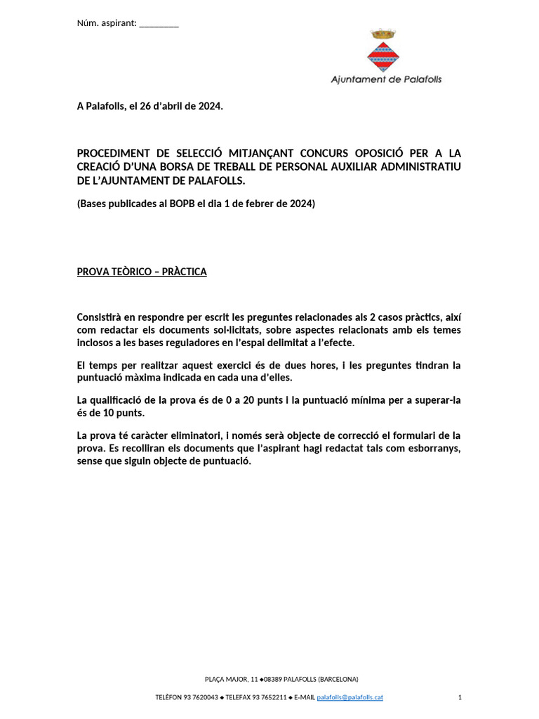 Borsa Aux Admin Prova Teorica Practica 2024 | PDF