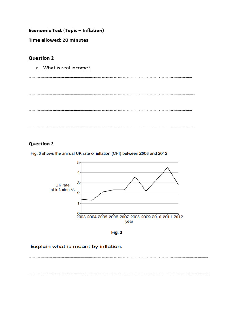 Economic Test - Inflation | PDF