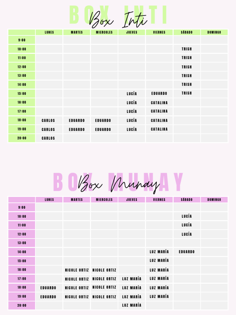 Blue and Grey Bold Simple Clean Minimalistic Gym Class Schedule | PDF