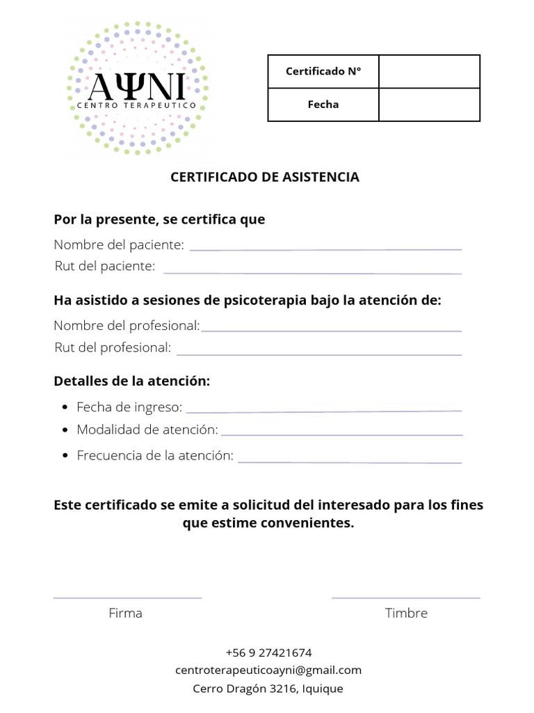 Certificado de Asistencia | PDF