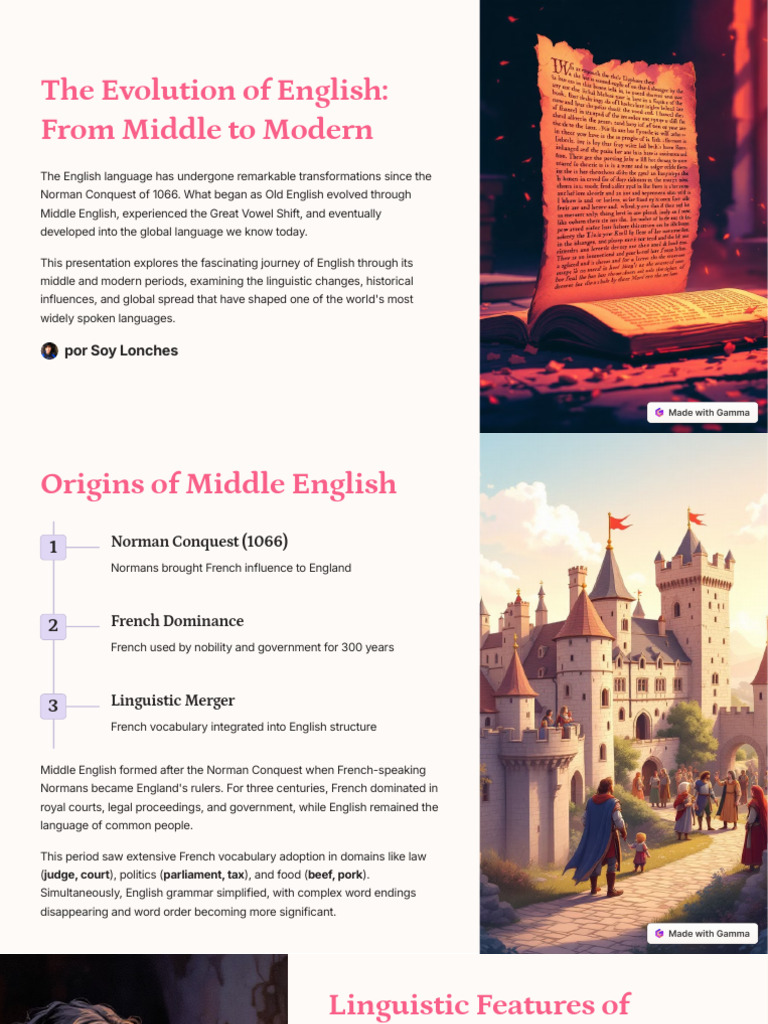 The Evolution of English From Middle To Modern | PDF | English Language ...