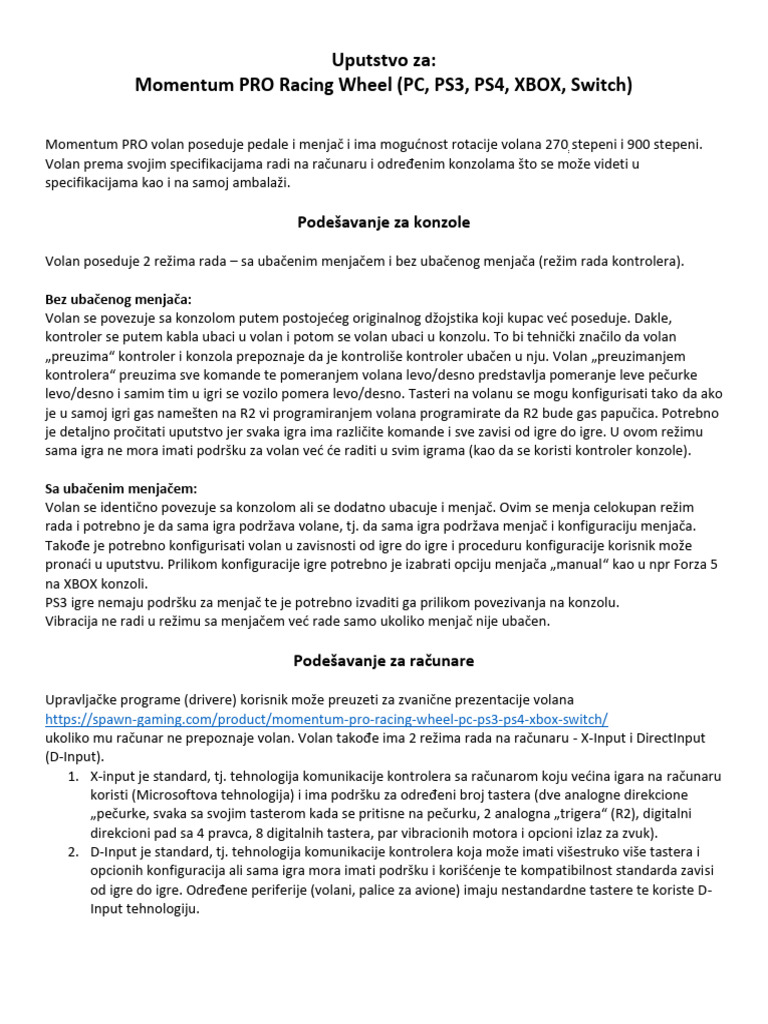 Spawn Momentum Pro SRB | PDF
