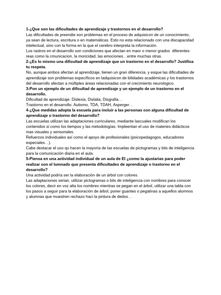 1-¿Que Son Las Dificultades de Aprendizaje y Trastornos en El Desarrollo | PDF