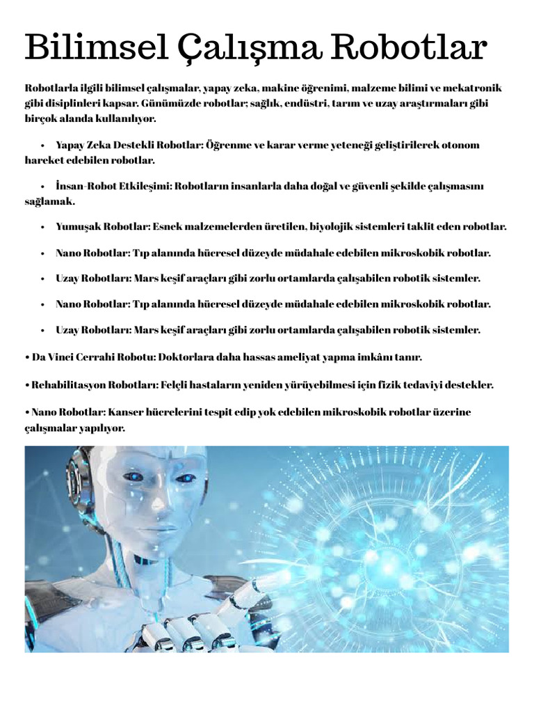 Bilimsel %C3%87al%C4%B1%C5%9Fma Robotlar | PDF