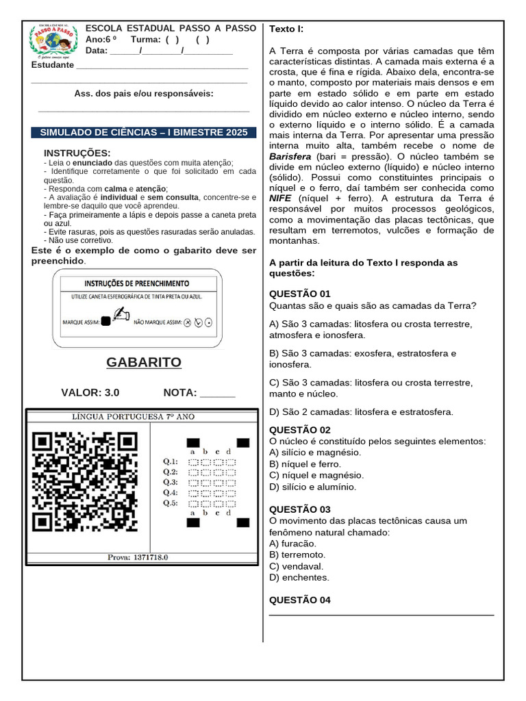 Modelo Simulado AV2 Definitivo | PDF | Magma | Rocha ígnea