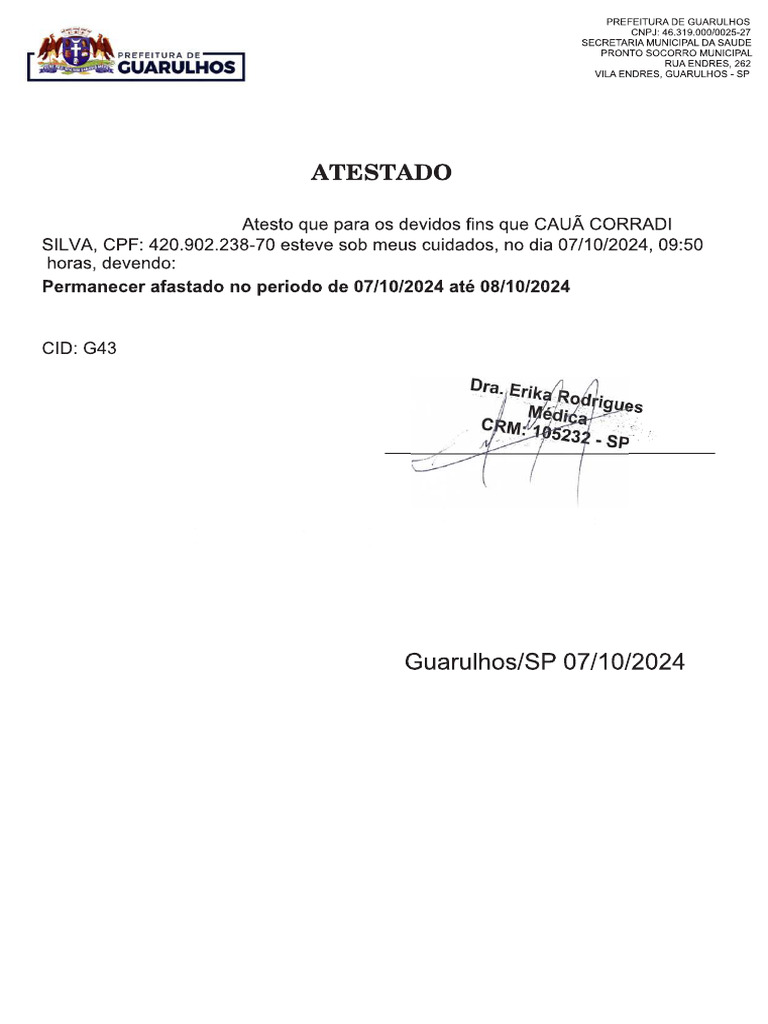 Atestado Modelo | PDF