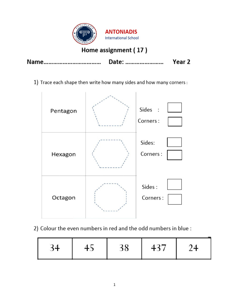 Year 2 Math Home Assignment Guide | PDF | Arithmetic | Mathematics