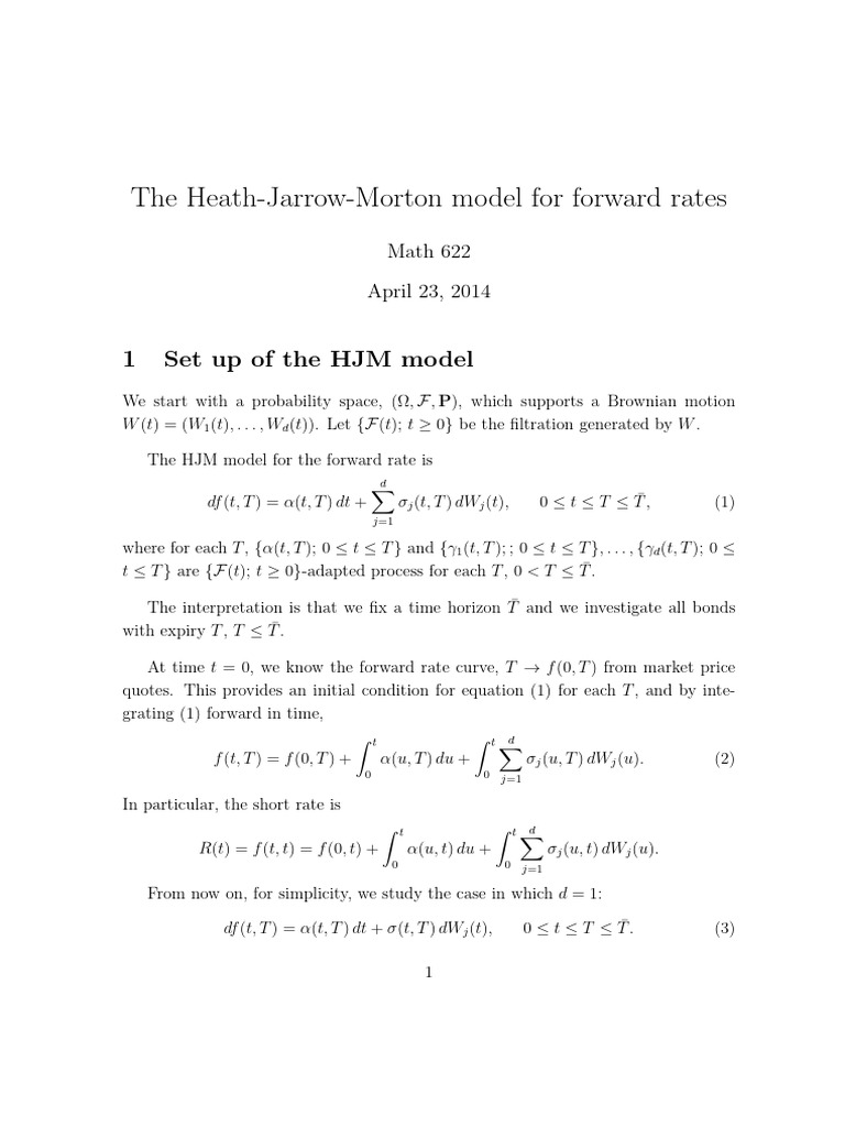 HJM Model for Forward Rates Explained | PDF | Probability Theory