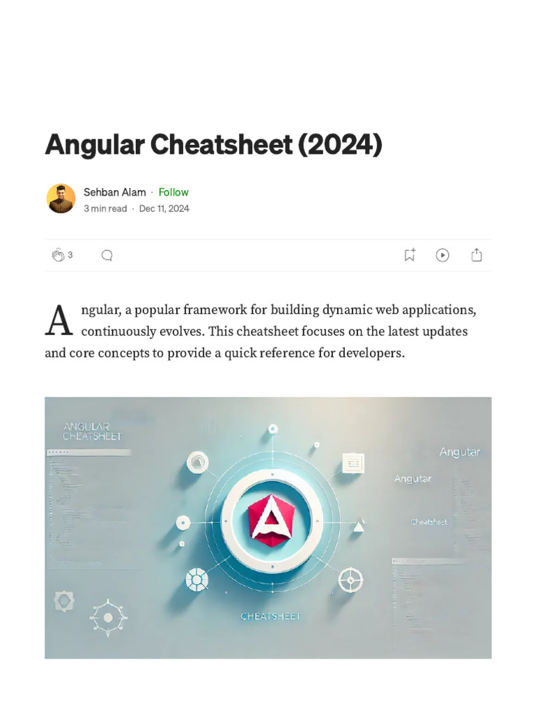 Angular Cheatsheet (2024) - Angular, A Popular Framework For - by Sehban Alam - Medium | PDF ...
