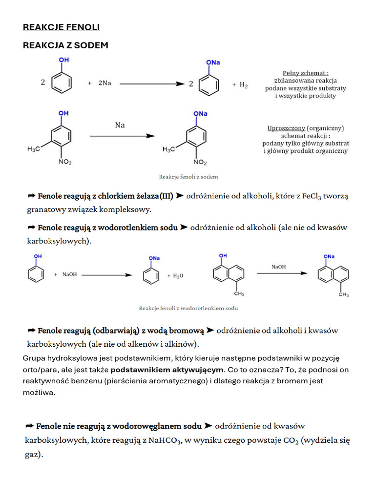 Reakcje Fenoli | PDF