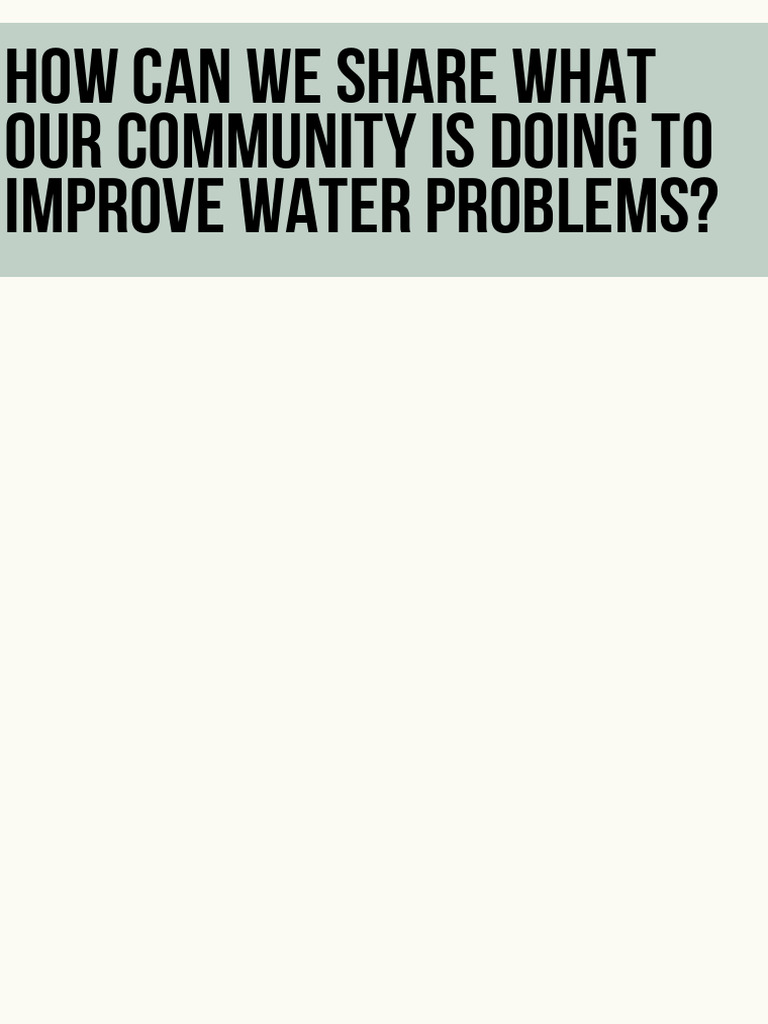 Community Water Issues and Solutions | PDF