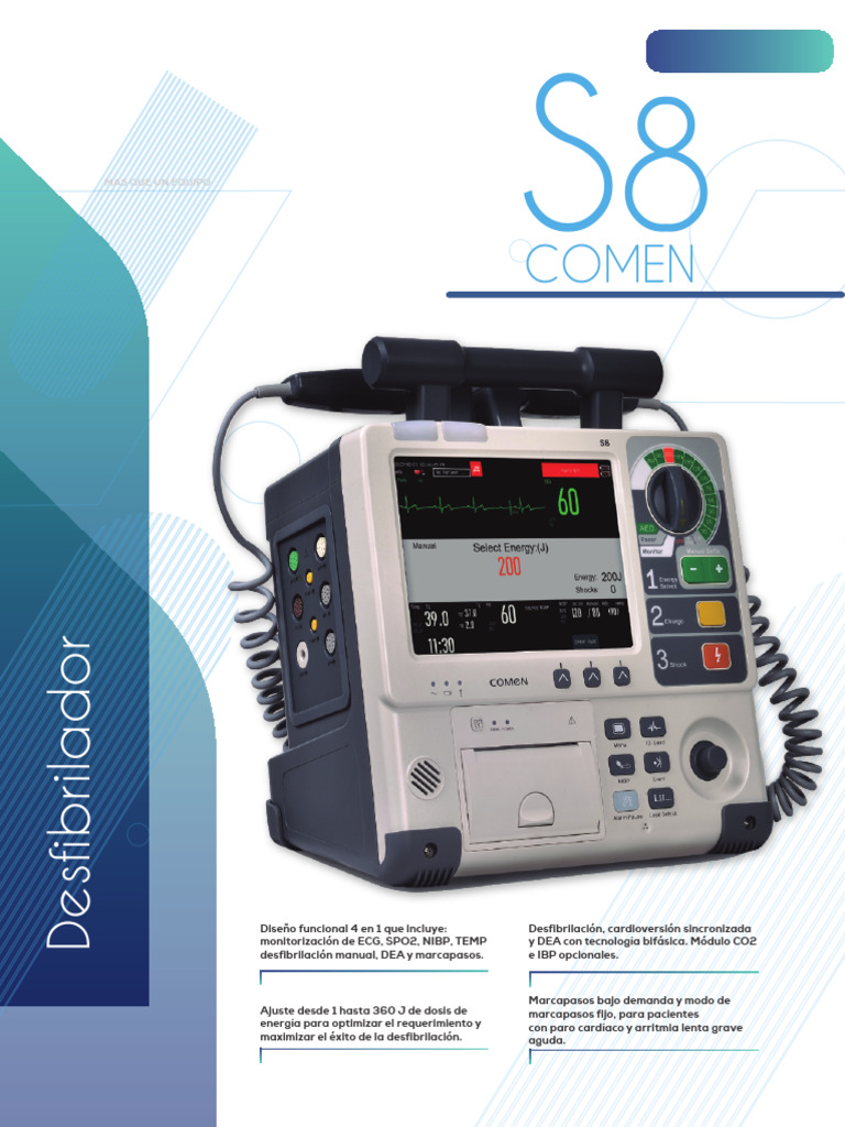 Desfibrilador Comen S8 Nibp Spo2 V2 | PDF | Fisiología Cardiovascular | Cardiología