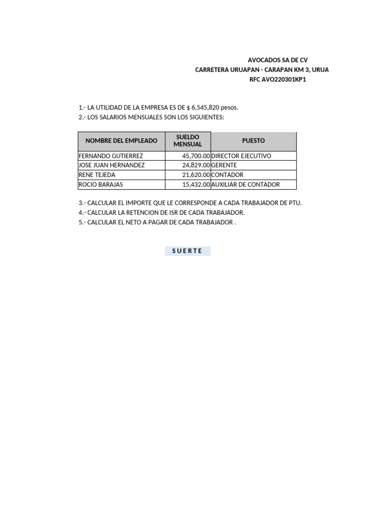 Ptu A Resolver | PDF | Labor | Business