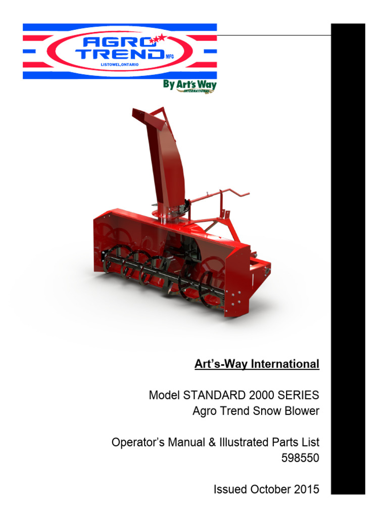 Agro Trend Snow Blower Operator Manual | PDF | Tractor | Safety