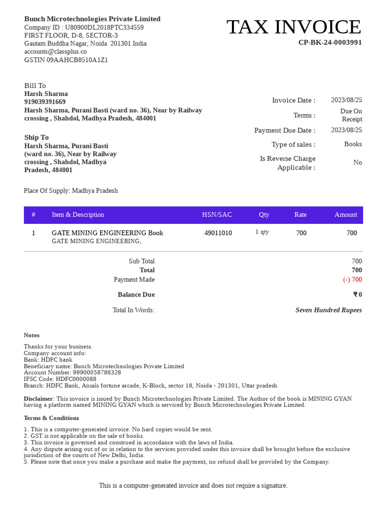 GATE MINING ENGINEERING Book Book 1692983881346 | PDF | Invoice ...