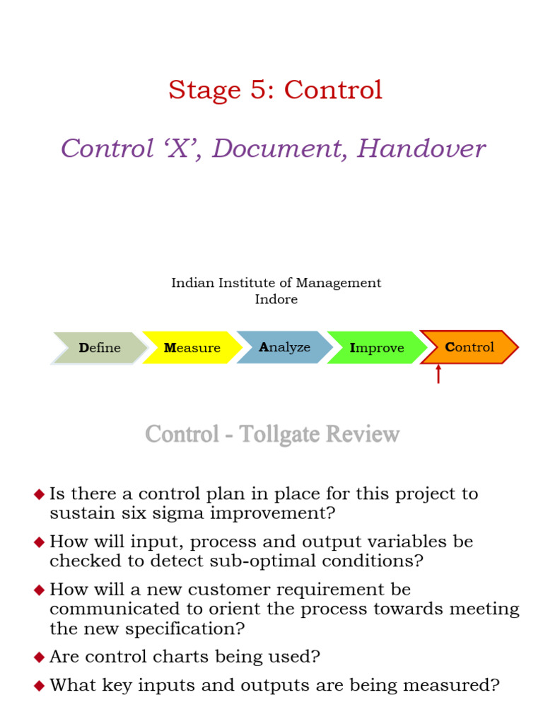 Six Sigma Control Plan Implementation | PDF