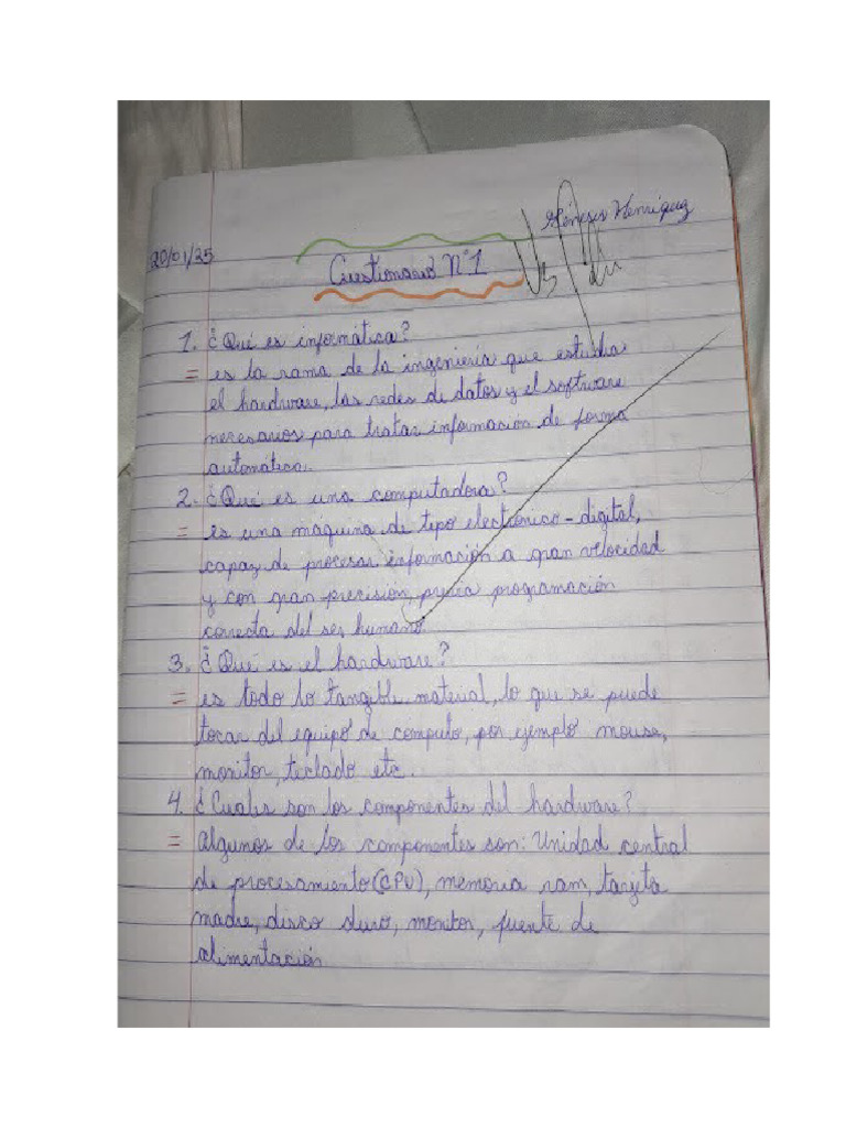 Cuestionario N1. Génesis Henríquez M. | PDF