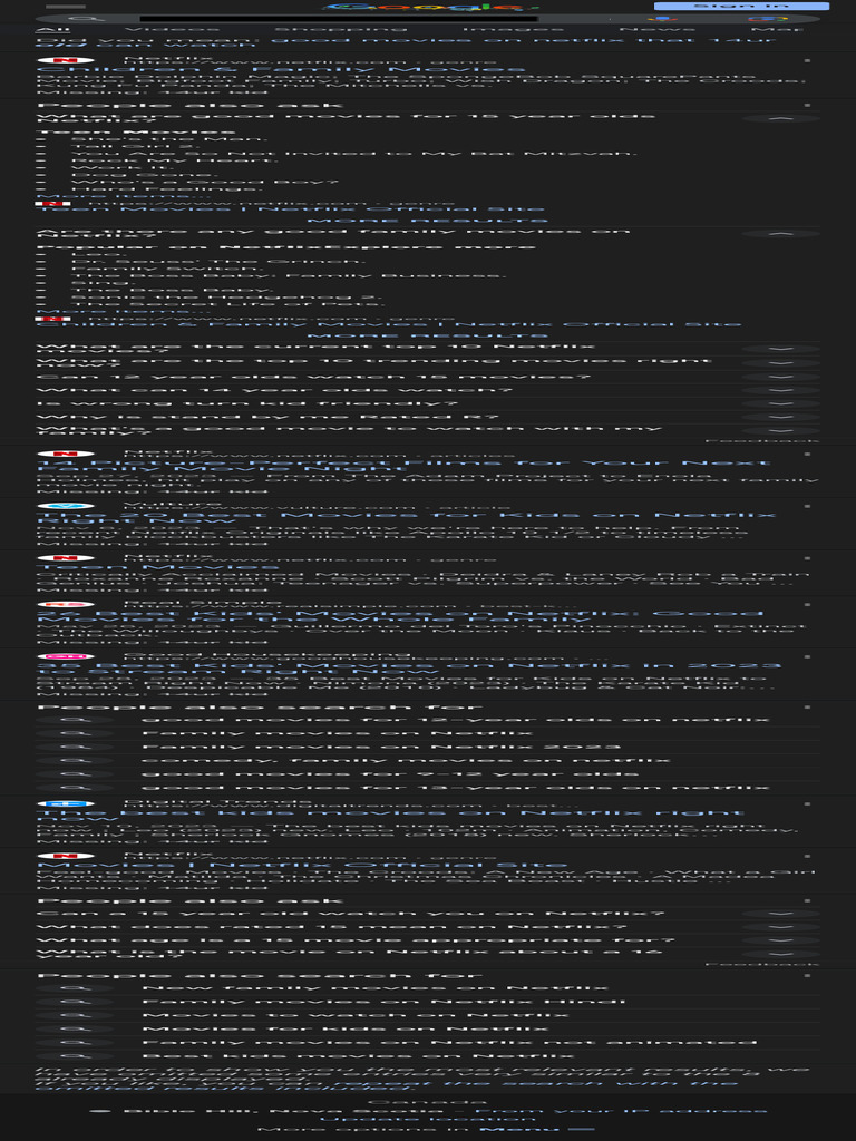 Good Movies On Netflix That 14ur KLD Can Watch - Google Search | PDF