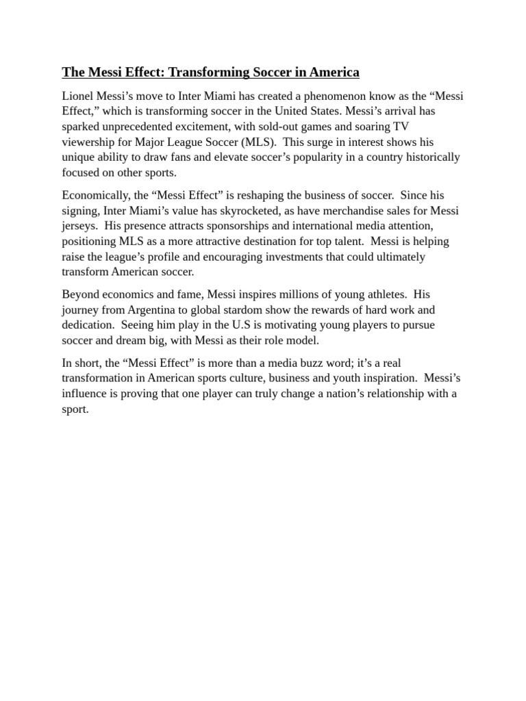 The Messi Effect | PDF