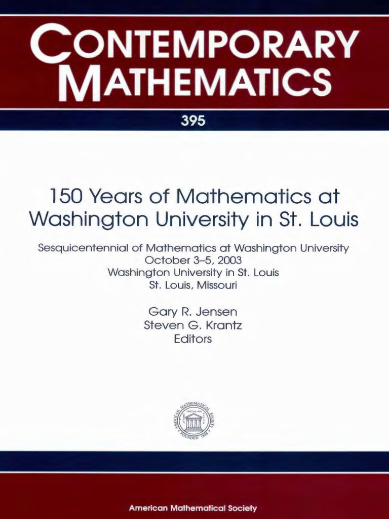 150 Years of Mathematics at Washington University in St. Louis - Jensen ...