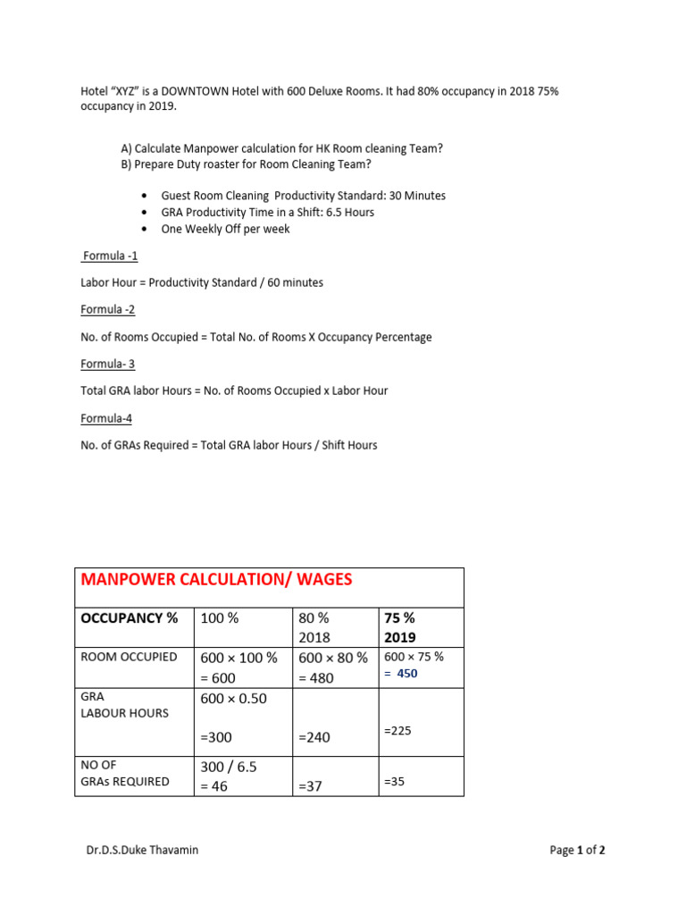 MAN POWER CALCULATION - Chapter.1.g | PDF