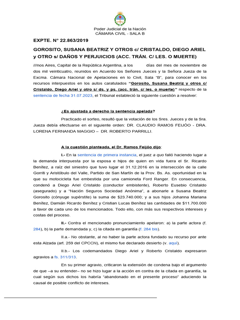 DAÑOS Y RC - Cuantificación - Valores Actuales - Tasa Activa - CNCiv ...