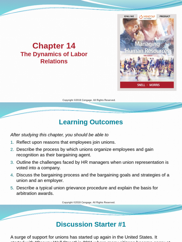 Snell 18e PPT Instructor Ch14 | PDF | Collective Bargaining | Employment