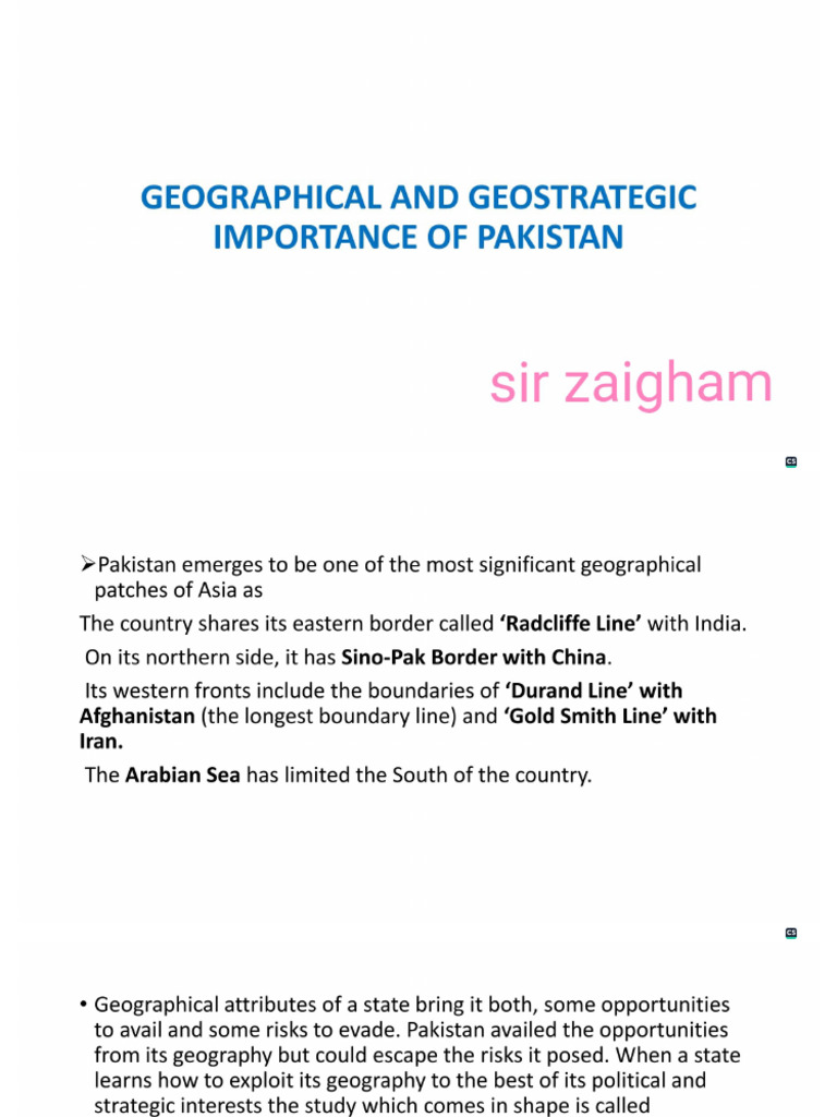 Geo-Strategic Importance of Pak | PDF