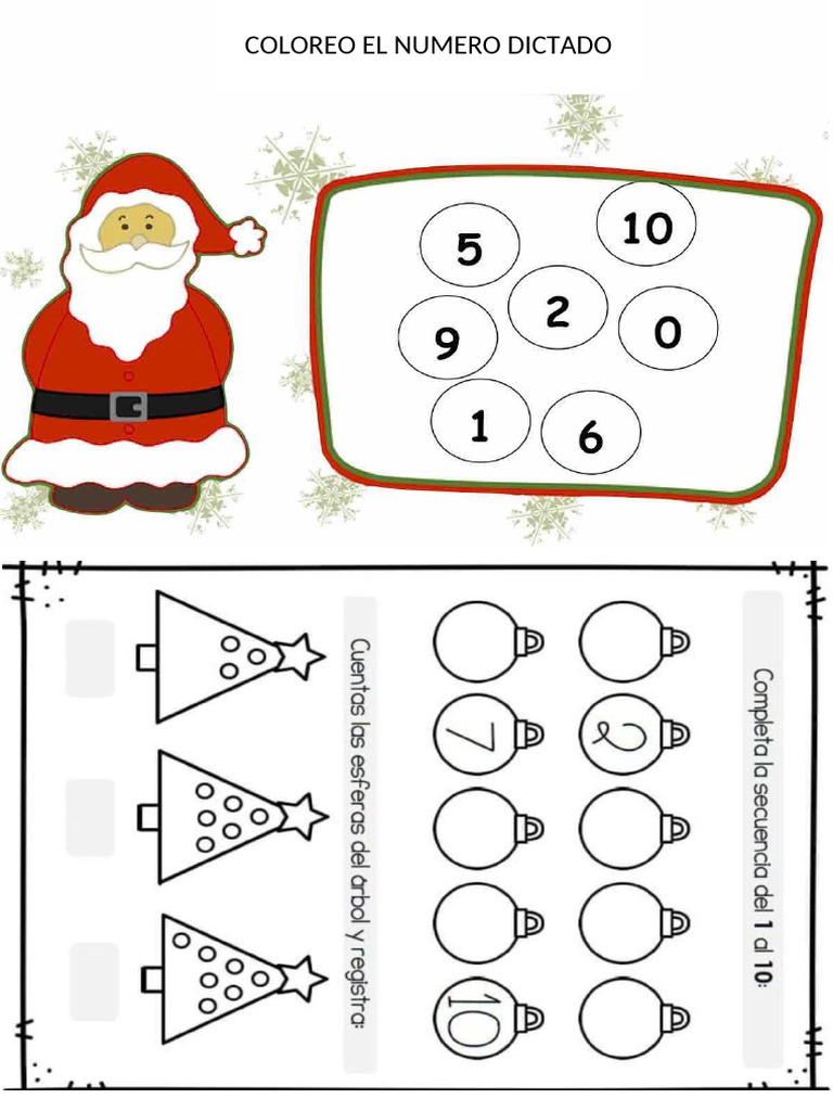Act Navideña Numeros 1 Al 10 | PDF