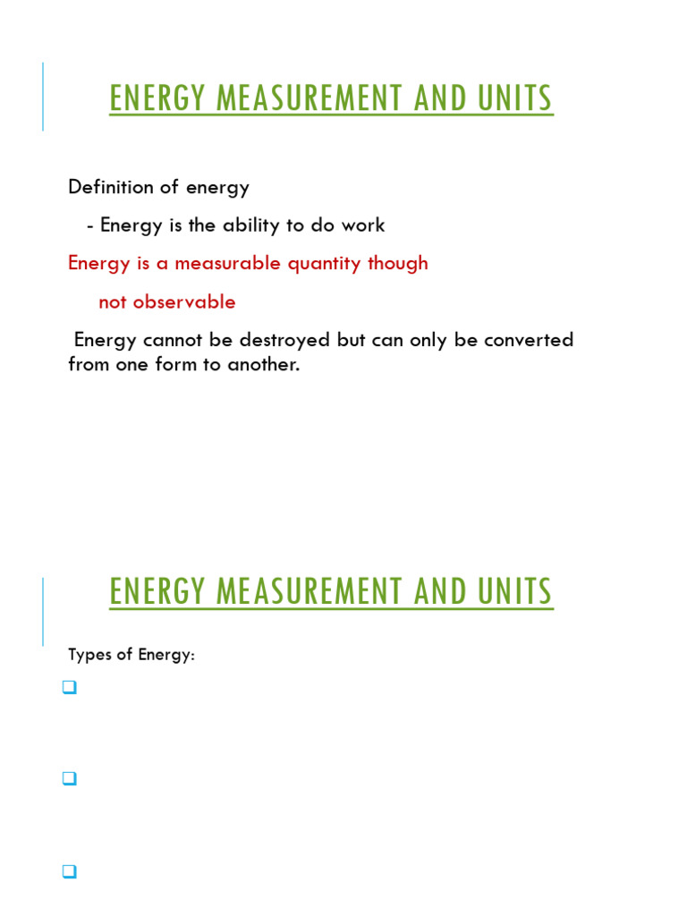 Energy Measurement and Units Explained | PDF | Watt | Electronvolt