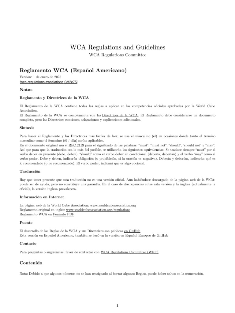 Wca Reglamento y Directrices | PDF | Rompecabezas lógicos