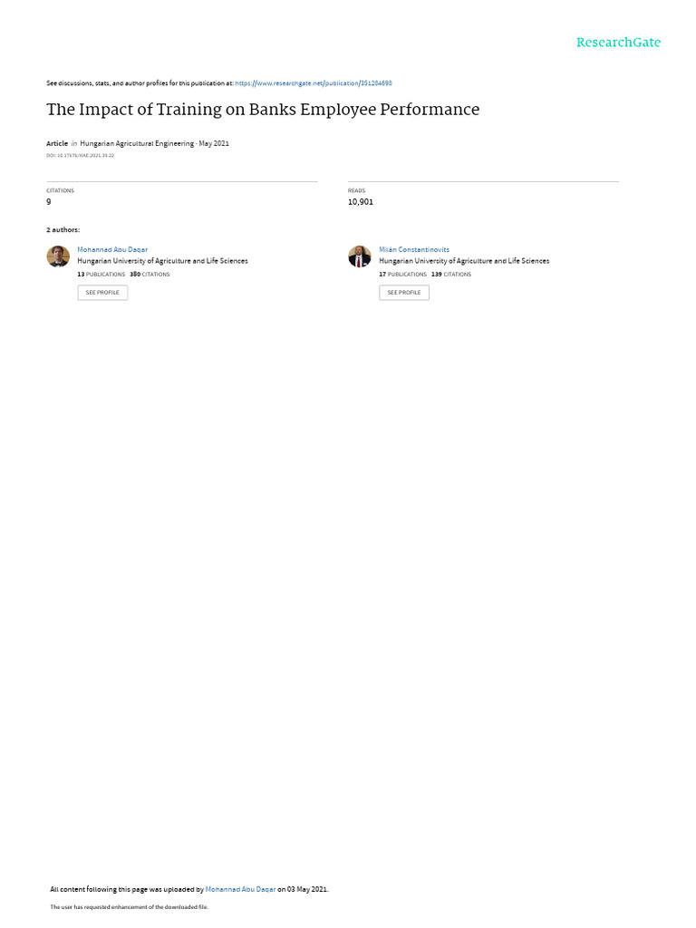 Impact of Training and Development On Employee Performance in Private Banks | PDF | Business ...