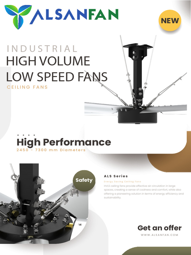HVLS Ceiling Fans Specifications | PDF | Building Engineering ...