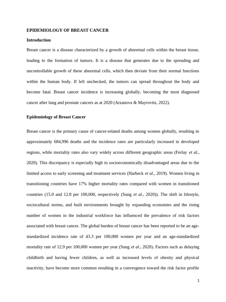 Temmie - Epidemiology of Breast Cancer (1) - 12 | PDF | Cancer | Breast ...