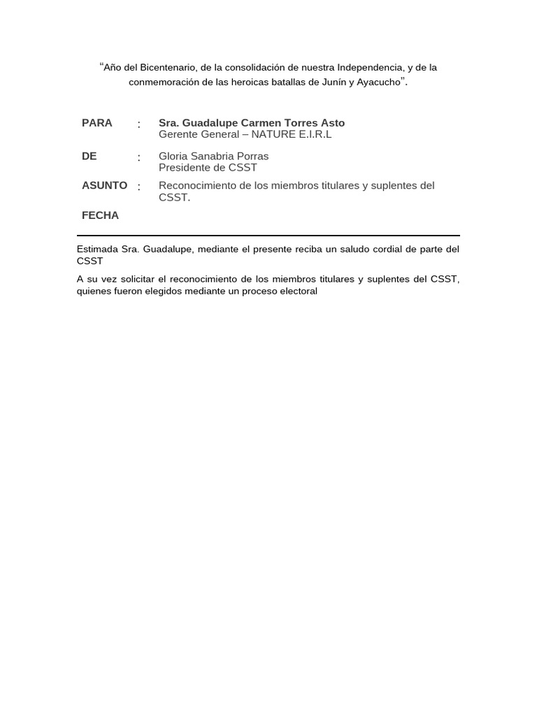 Reconocimiento de Miembros del CSST | PDF
