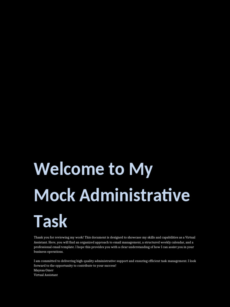 Mock Administrative Task Creative | PDF