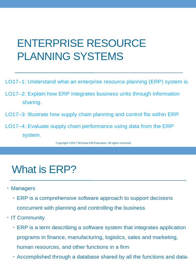 Chap17 - Enterprise Resource Planning Systems | PDF | Enterprise Resource Planning | Supply Chain