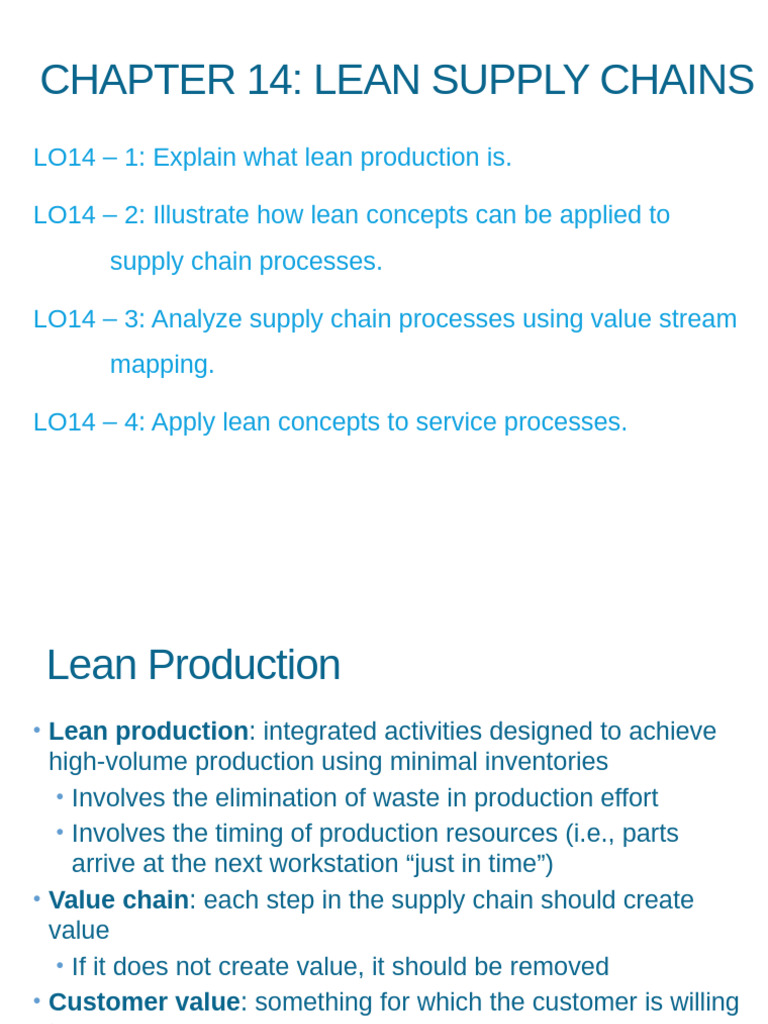 Chap14 - Lean Supply Chains | PDF | Lean Manufacturing | Supply Chain