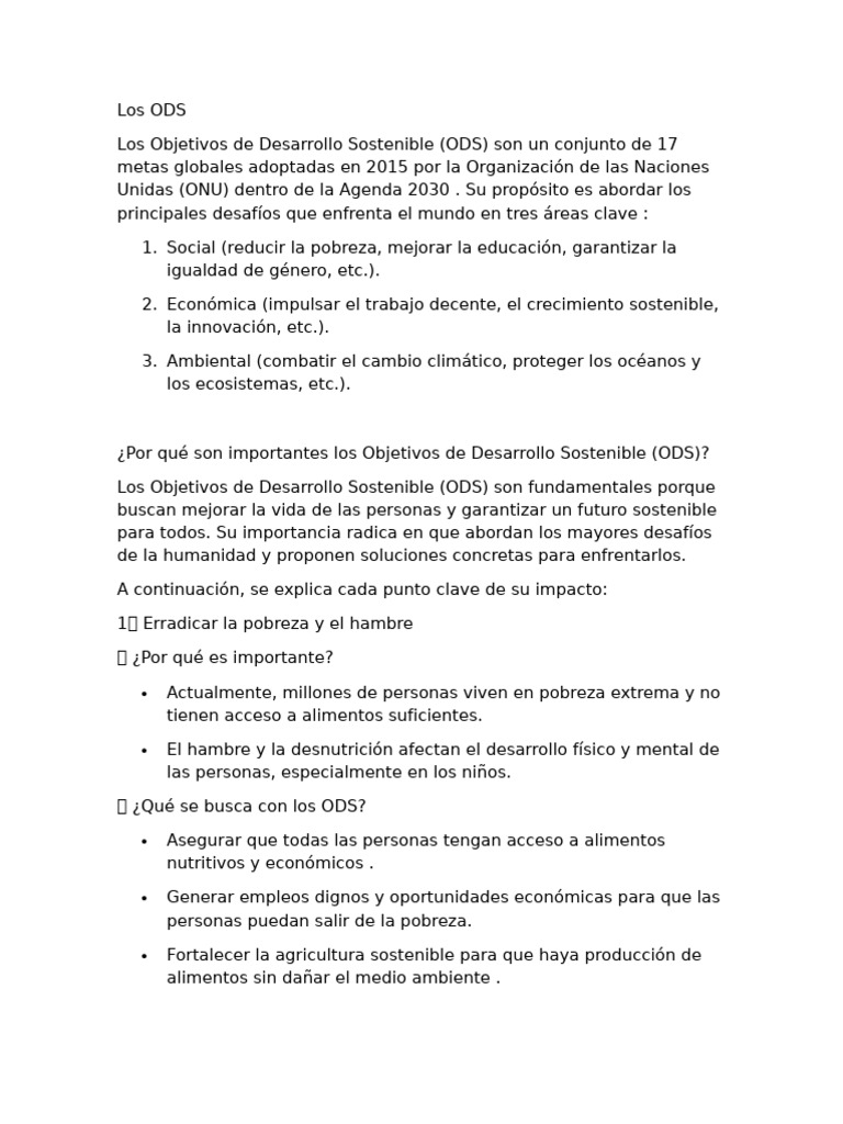 Ods Presentacion | PDF | Sustentabilidad | Desarrollo sostenible