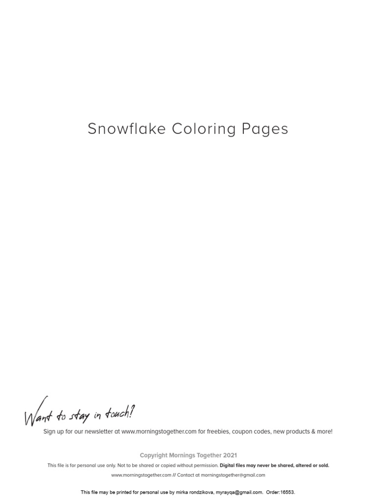 Snowflake Coloring Pages | PDF