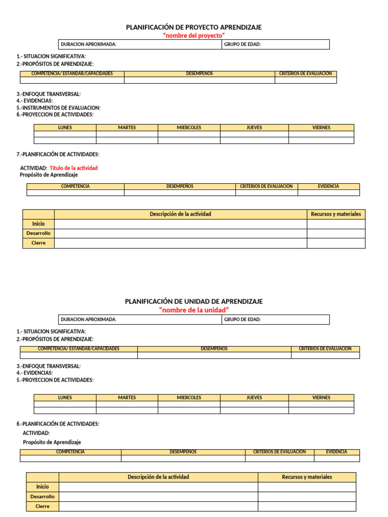 T21 Esquemas de Planificacion | PDF