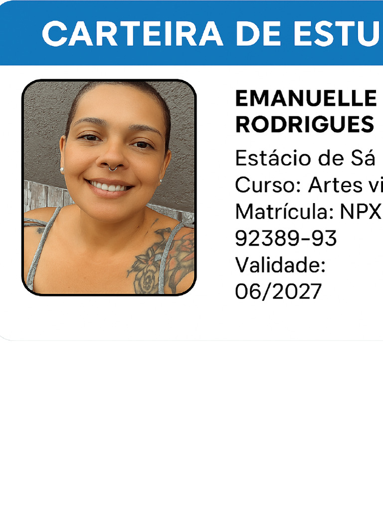 Carteira Estudante Emanuelle | PDF
