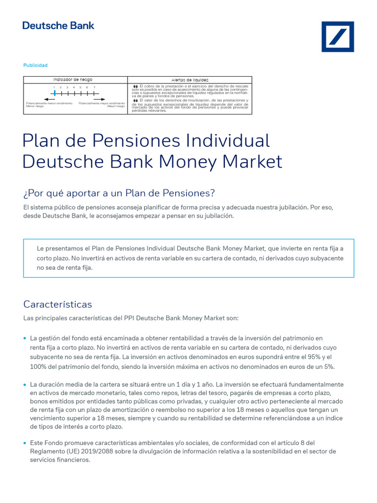 PPI Money Market | PDF | Portafolio (Finanzas) | Tasas de interés