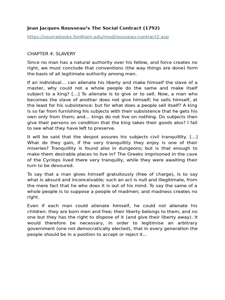 Group 1 - Jean Jacques Rousseau | PDF