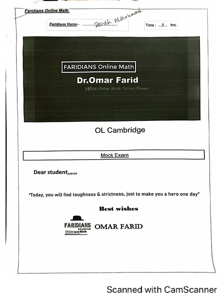 Mock 10 Math p2 | PDF