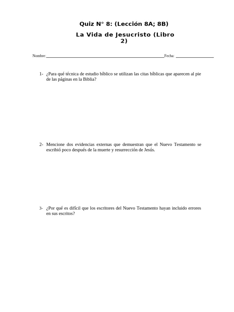 Quiz Libro 2 Leccion 8 | PDF